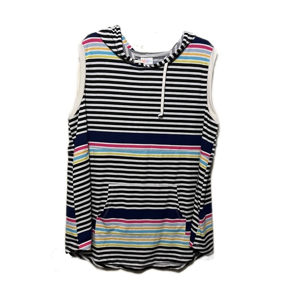 LuLaRoe | Tops | Nwtlularoe Brittany Striped Tank Top Hooded Size 2xl ...